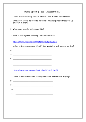 GCSE Music Keywords revision and assessment worksheets. | Teaching ...