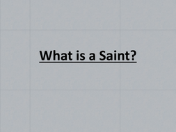 What is a Saint? | Teaching Resources