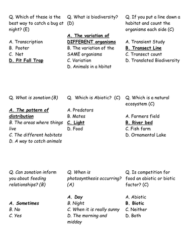 OCR Gateway AMAZING revision cards B1, B2, B3 and B4 - questions and ...