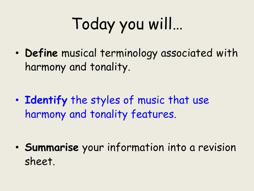 AQA GCSE Music Harmony and Tonality Revision | Teaching Resources