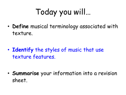 AQA GCSE Music Texture and Melody Revision | Teaching Resources