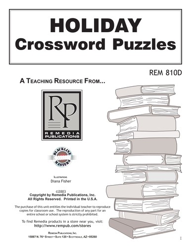 Holiday Crossword Puzzles | Teaching Resources