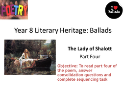 Lady of Shallott full SOW | Teaching Resources