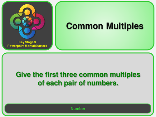 KS3 Maths Mental Starters: Number – Factors, Multiples, Primes ... KS3 Maths Mental Starters: Number – Factors, Multiples, Primes ...