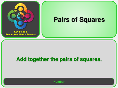KS3 Maths Mental Starters: Number - Powers | Teaching Resources