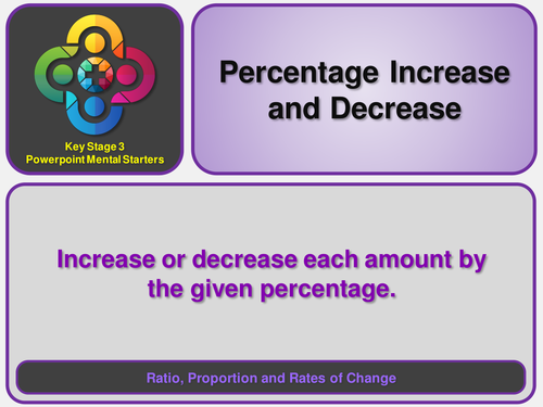 KS3 Maths Mental Starters: Ratio and Proportion 4 | Teaching Resources