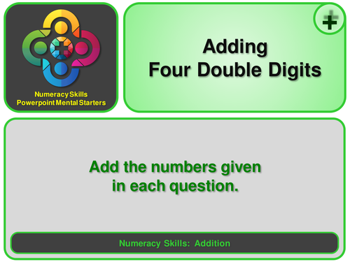 Numeracy Addition Maths Mental Starters | Teaching Resources