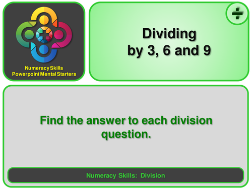 Numeracy Division Maths Mental Starters | Teaching Resources