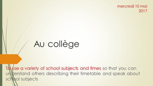 Au college 2 new French GCSE | Teaching Resources