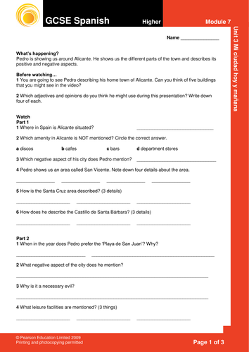MFL Spanish Mira Higher Module 7 PowerPoints and Lesson Materials ...