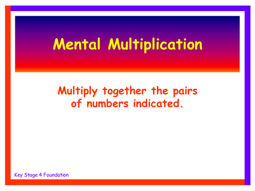KS4 Maths Mental Starters: Number 3 | Teaching Resources