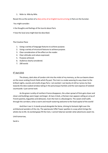 A.Q.A. Lit/ Lang Creative Writing | Teaching Resources