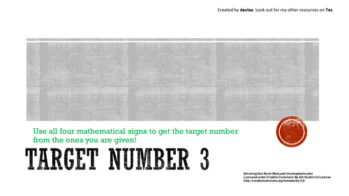 Target Number 3 | Teaching Resources