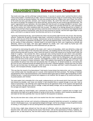 Frankenstein: The Monster's Murders: Justified? | Teaching Resources