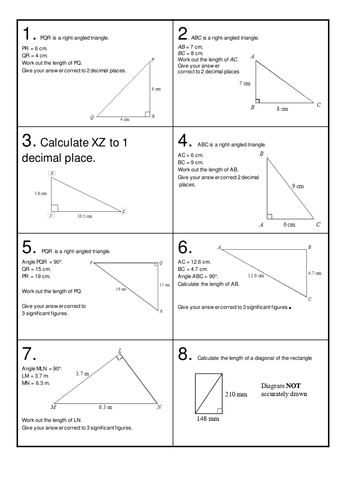 Pythagoras Revision Race with scoreboard | Teaching Resources