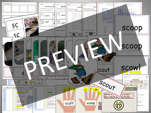 Phonics: Phase 4 Consonant Blend Sc-CCVC Words, Presentation, Lesson ...