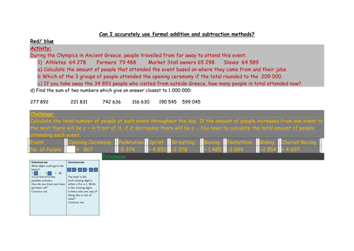 Addition and Subtraction Ancient Greece worksheet for KS2 Year 5/6 ...