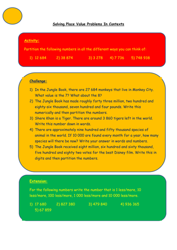 Solving Place Value Problems In Contexts including word problems KS2 ...