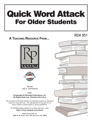 Word Attack Phonics & Decoding for Older Students | Teaching Resources