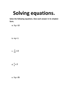 Mixed linear equations for Year 7. | Teaching Resources
