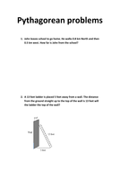 Pythagorean word problems. | Teaching Resources
