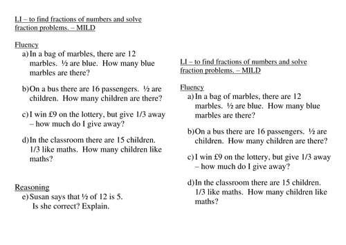 Y3 Fraction Differentiated worksheets | Teaching Resources