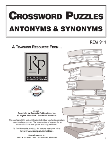 Antonyms & Synonyms: Crossword Puzzles | Teaching Resources