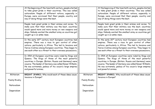 Long Term Causes of the First World War | Teaching Resources