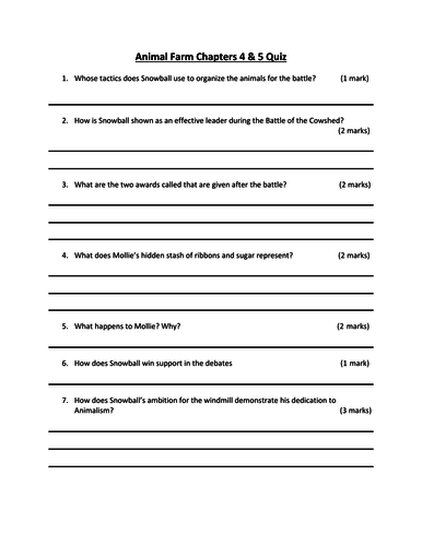 Animal Farm Quiz Pack | Teaching Resources