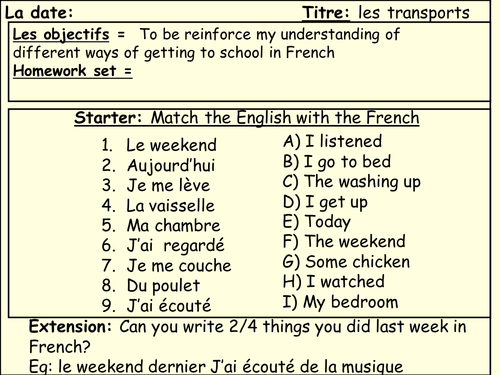 Introduce Les Transports in French | Teaching Resources