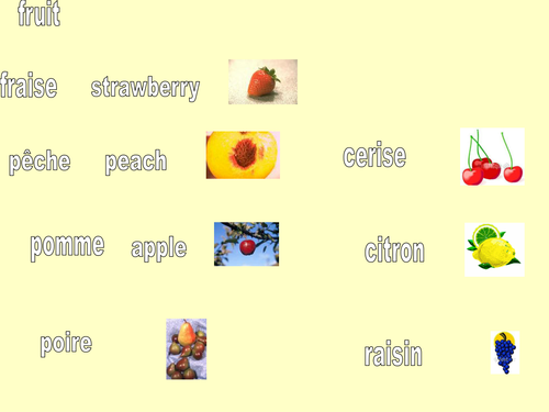 Revision of food/fruit French | Teaching Resources