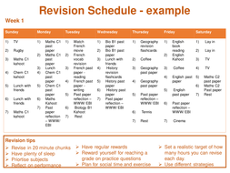 Exam revision schedule and calendar 2017 | Teaching Resources