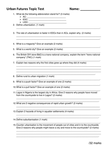 GCSE OCR B Geography: Urban Futures | Teaching Resources