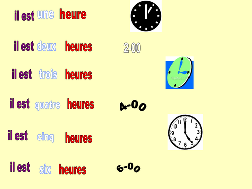 French - THE TIME - ADD ME TO YOUR LESSON PLANS | Teaching Resources