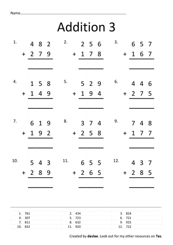 Addition Practice | Teaching Resources
