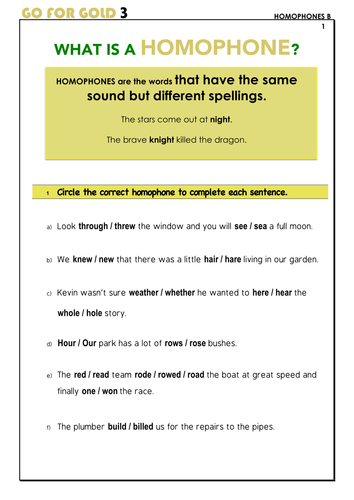 Homophones B | Teaching Resources