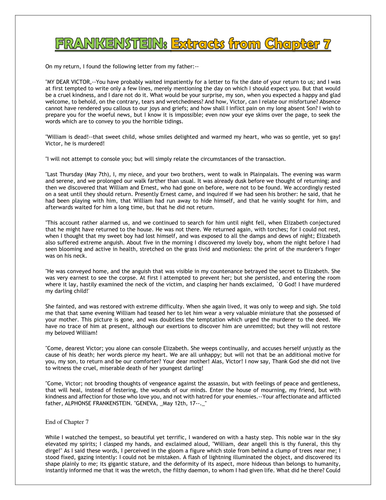 Frankenstein: Shifting Narrative Viewpoints | Teaching Resources