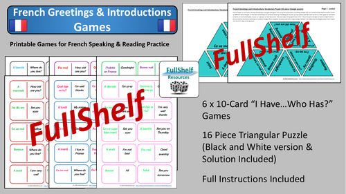 French Greetings / Introductions Games | Teaching Resources