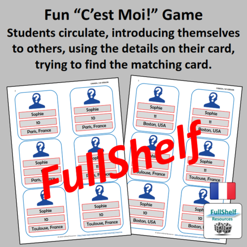 French Greetings / Introductions Games | Teaching Resources