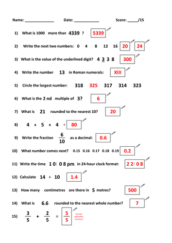 Year 4: Mental Arithmetic Tests | Teaching Resources Year 4: Mental Arithmetic Tests | Teaching Resources