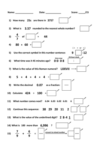 Year 4: Mental Arithmetic Tests | Teaching Resources Year 4: Mental Arithmetic Tests | Teaching Resources