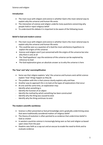 A-level Philosophy of religion RS | Teaching Resources