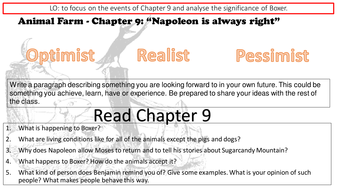 Animal Farm Chapter 9 George Orwell Lesson & Resources | Teaching Resources