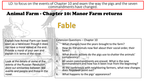 Animal Farm George Orwell Chapter 10 Lesson and Resources | Teaching ...