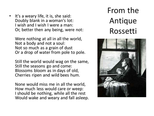 Christina Rossetti - From the Antique | Teaching Resources