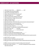 Romeo & Juliet Quiz | Teaching Resources
