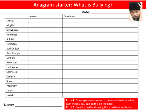 40 Anagram Shets PHSE PSE PHSEE PSHE Keyword Starters Wordsearch ...