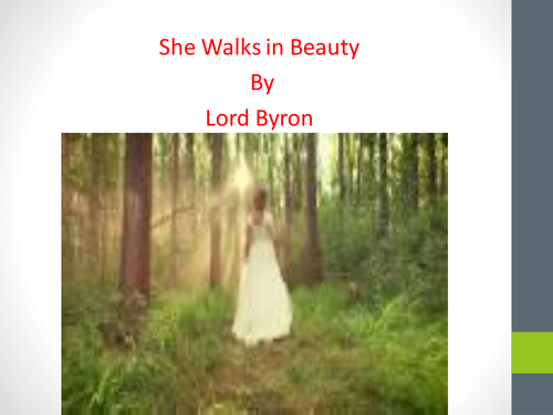 She Walks in Beauty by Lord Byron | Teaching Resources