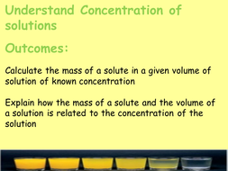 Concentration of solutions whole lesson GCSE | Teaching Resources
