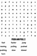Science Wordsearch. Push and pull 2 | Teaching Resources